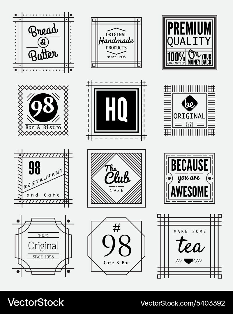 Square badges Royalty Free Vector Image - VectorStock
