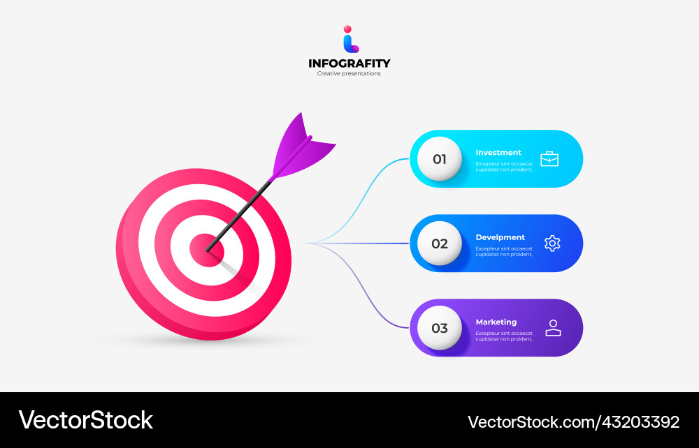Target Goals Infographic Template Royalty Free Vector Image