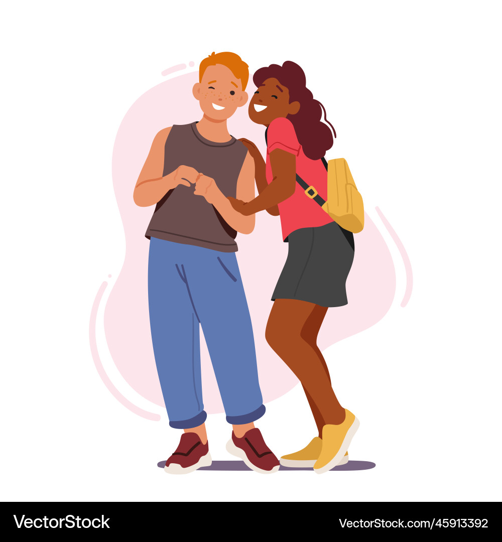 Youngsters sharing secrets two young children Vector Image