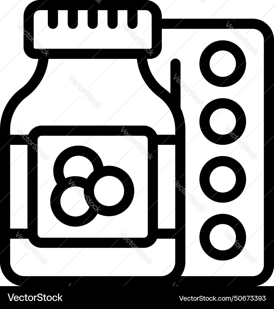 Avoid conception tablets icon outline Royalty Free Vector
