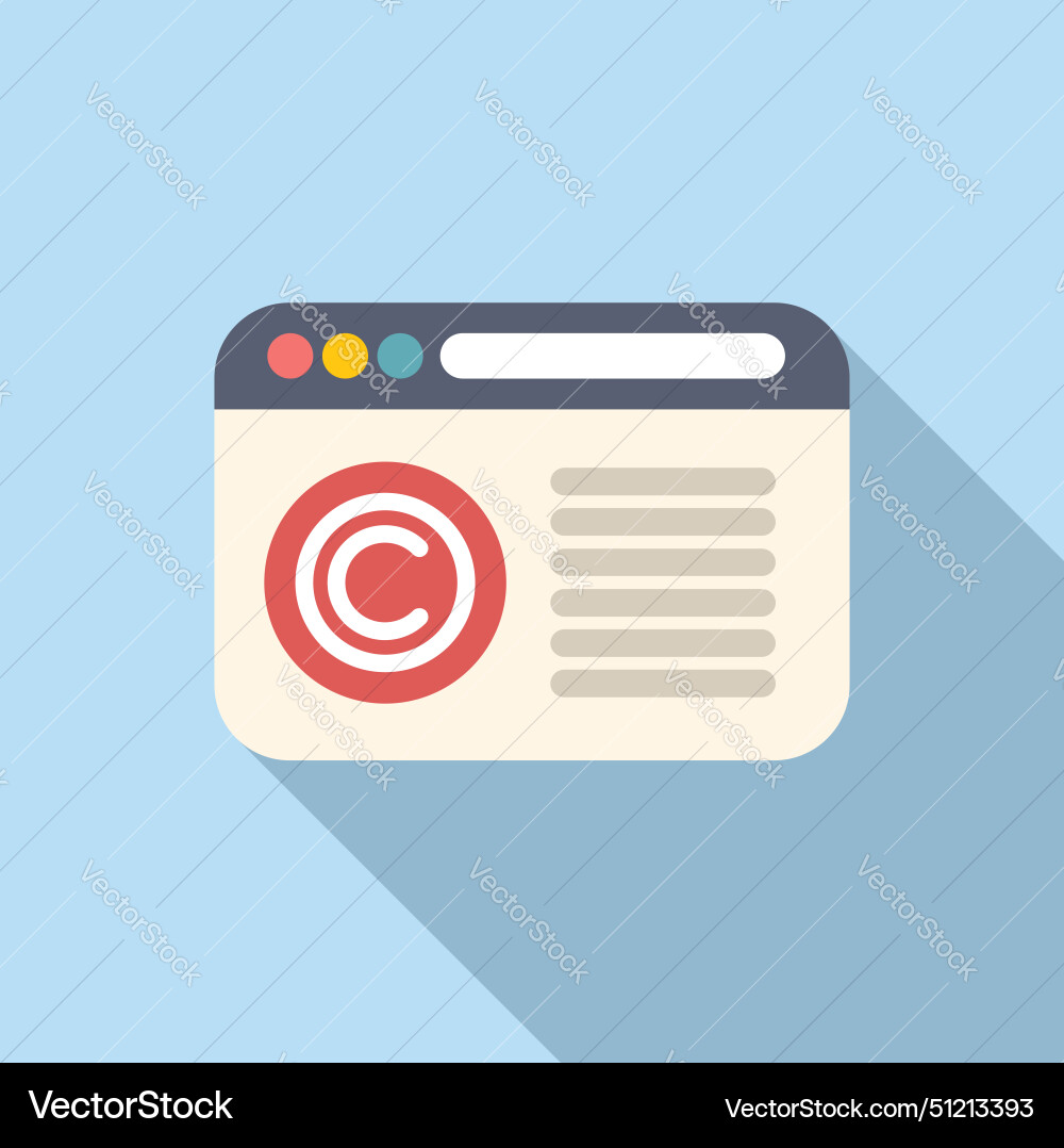Copyright law web page icon flat online Royalty Free Vector