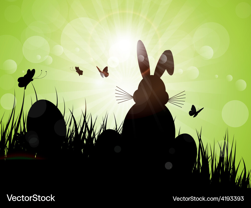 Easter Bunny Silhouette Royalty Free Vector Image