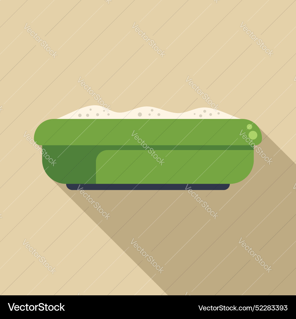 Green plastic litter box full of cat Royalty Free Vector