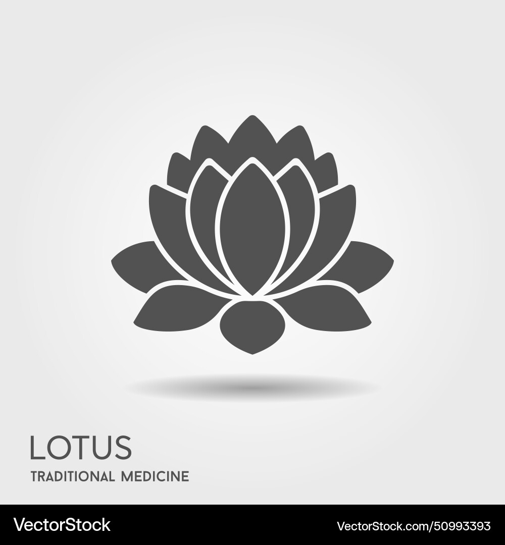 Lotus flower flat for Royalty Free Vector Image