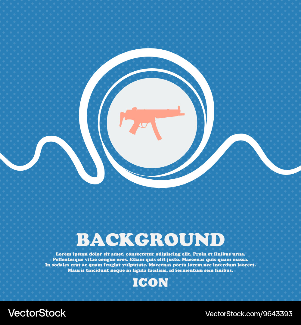 Machine gun sign icon blue and white abstract Vector Image