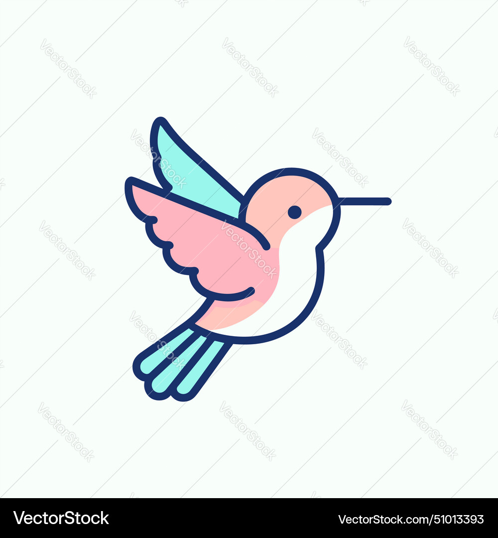 Simple hummingbird logo Royalty Free Vector Image