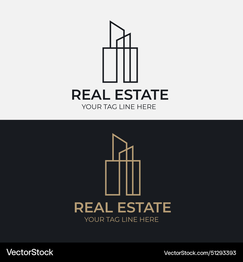 Simple minimalistic real estate logo design Vector Image