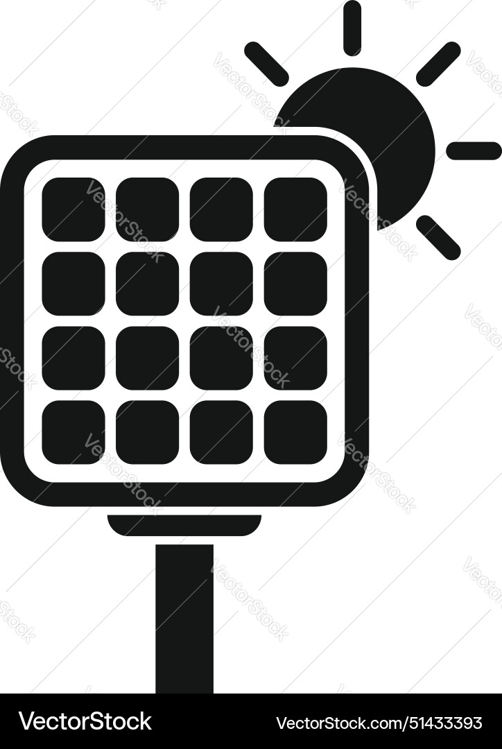 Solar panel icon with sun Royalty Free Vector Image