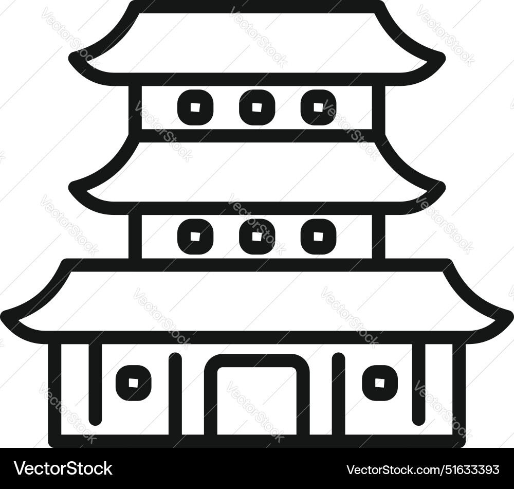 Traditional asian pagoda temple building Vector Image