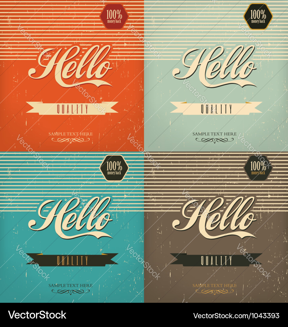Vintage design set Royalty Free Vector Image - VectorStock