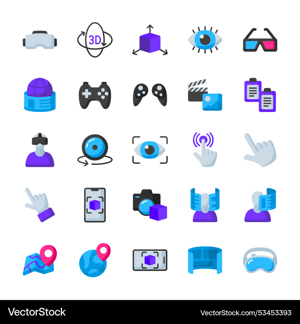 Virtual augmented and mixed reality Royalty Free Vector