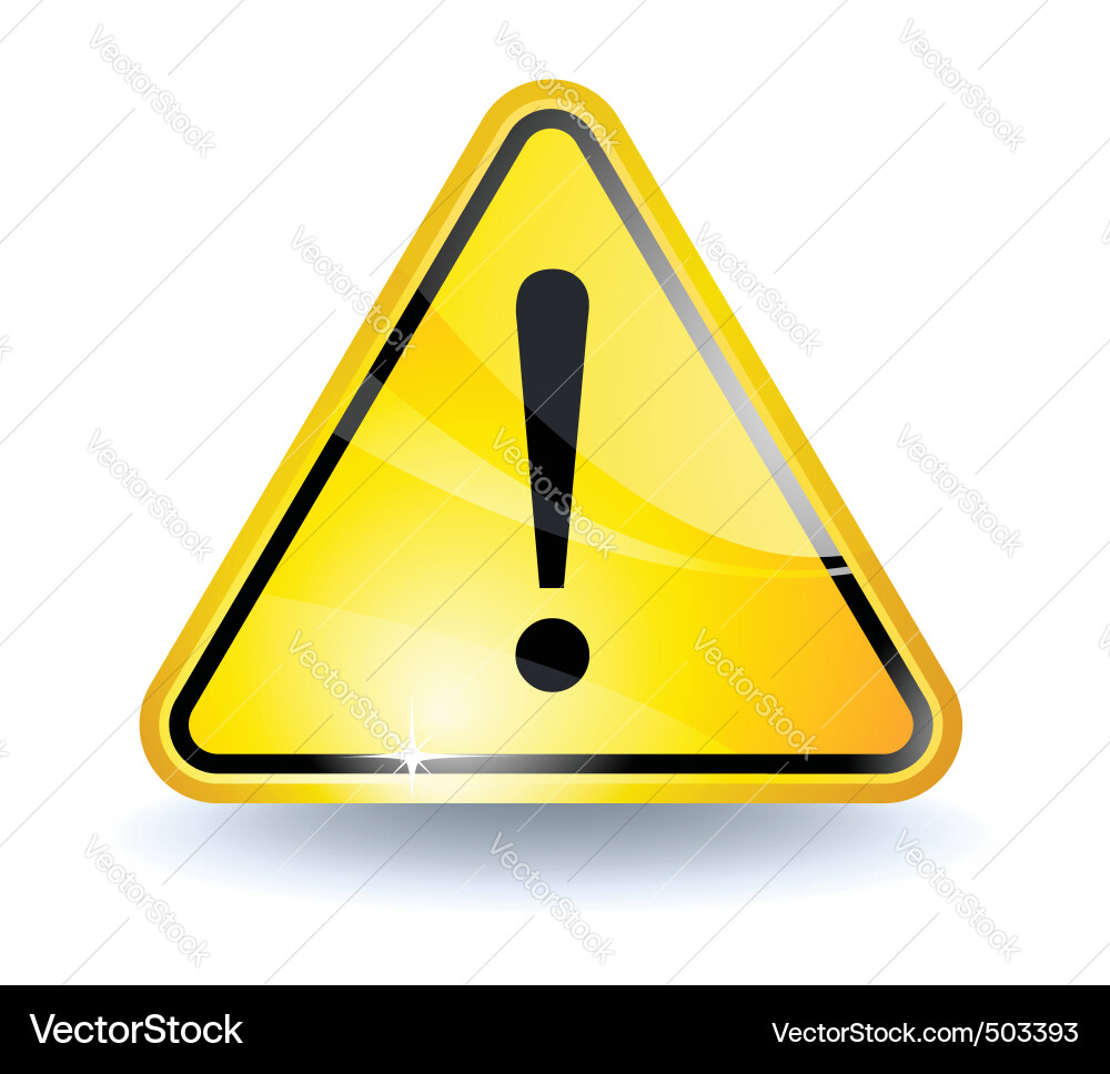 Yellow Caution Sign Royalty Free Vector Image - VectorStock