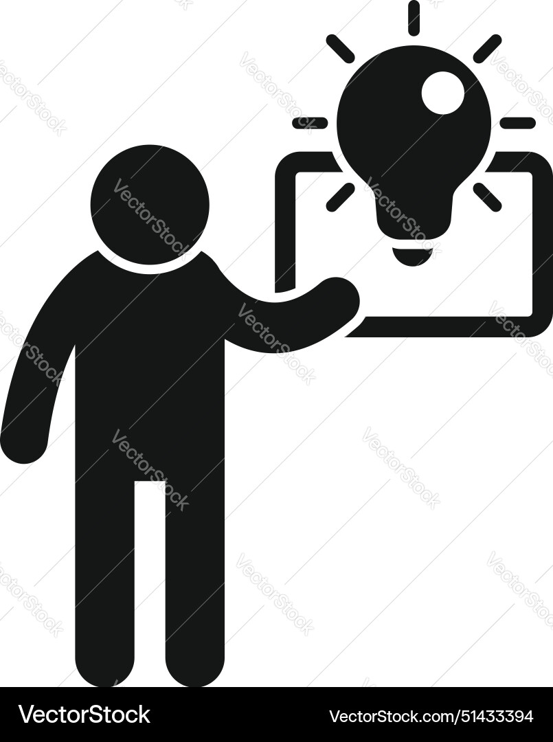A person with lightbulb Royalty Free Vector Image