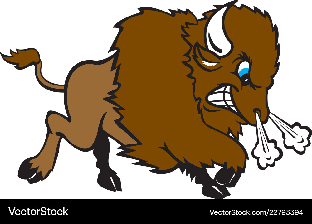 Bison sports logo mascot Royalty Free Vector Image