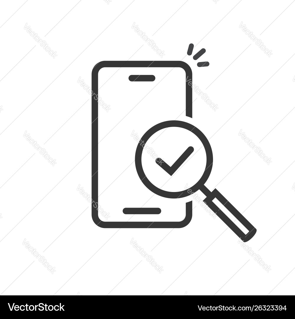 Cellphone or mobile phone inspection Royalty Free Vector