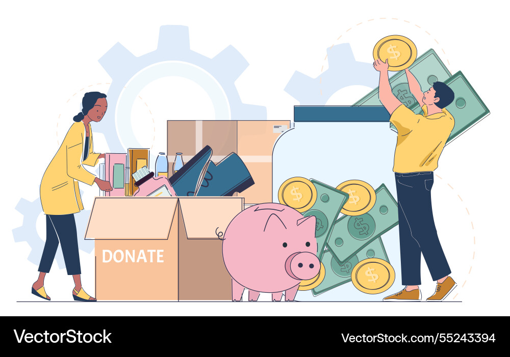 Charity Donation Concept Royalty Free Vector Image