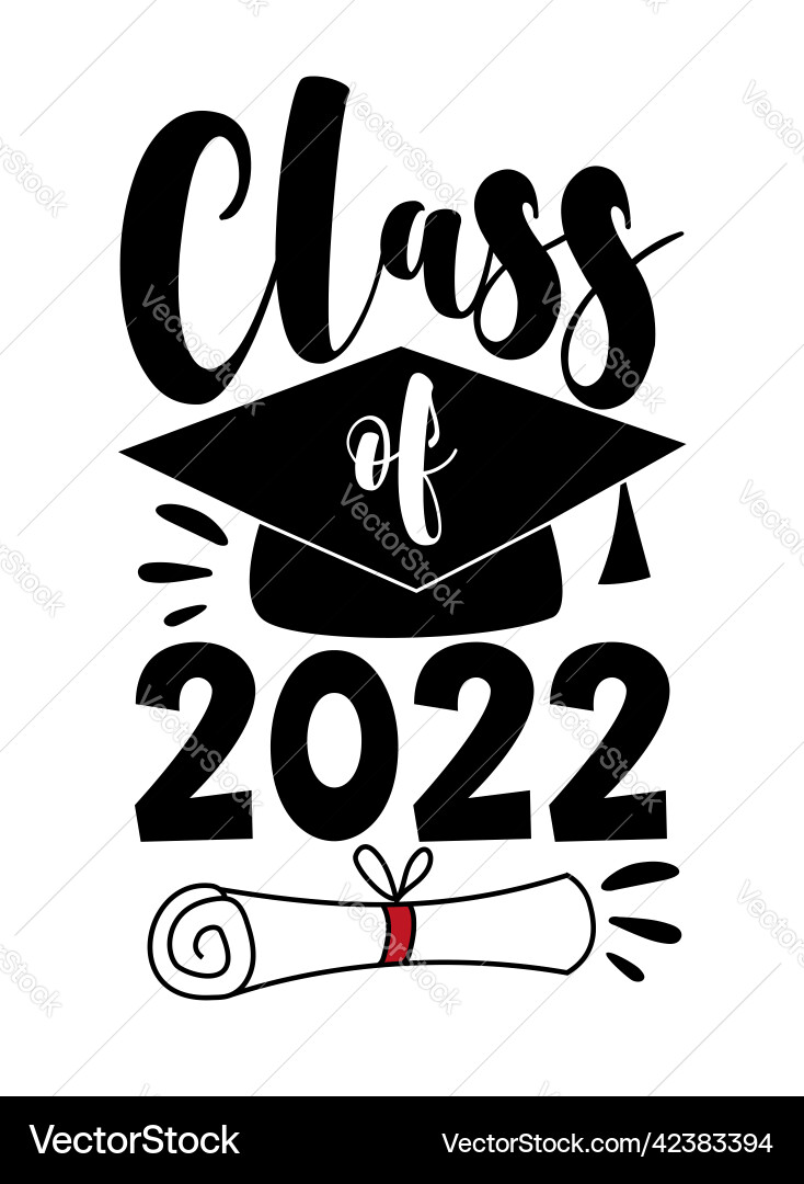 Class of 2022 - template for graduation design Vector Image