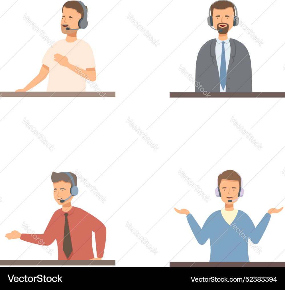 Customer support representatives cartoon Vector Image