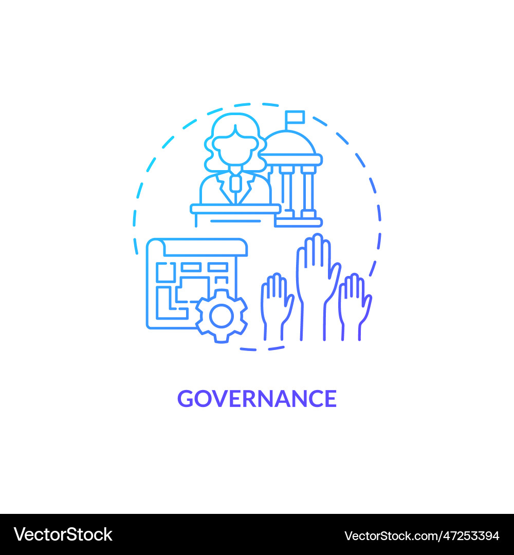 Governance blue gradient concept icon Royalty Free Vector