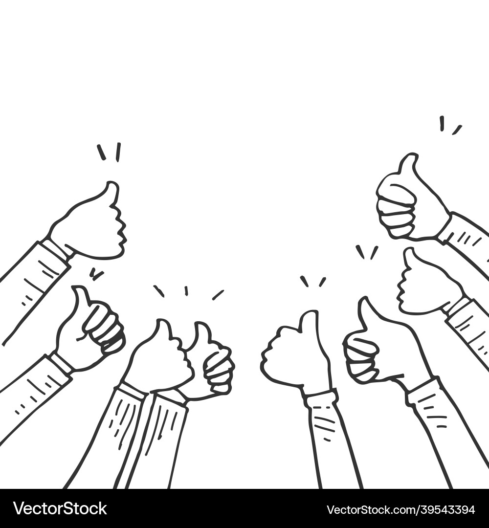 Hand drawn of hands clapping ovation applause Vector Image