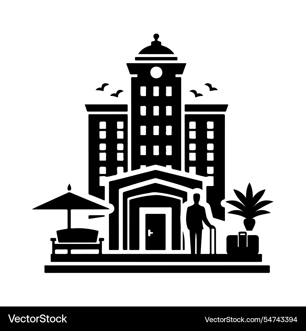 Hotel Building Clip Art Hotel Building Facade 11453494 Vector Art At