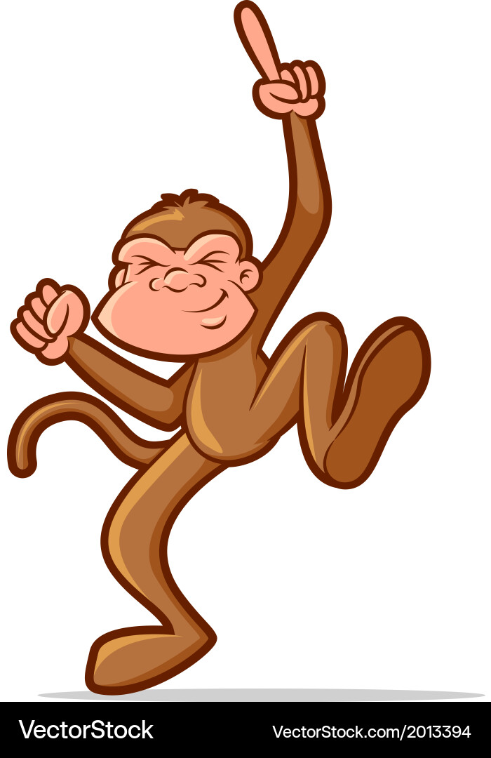 Joyful Monkey Dancing Royalty Free Vector Image
