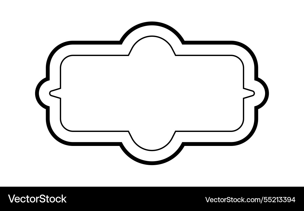 Outline vintage label vignette blank Royalty Free Vector