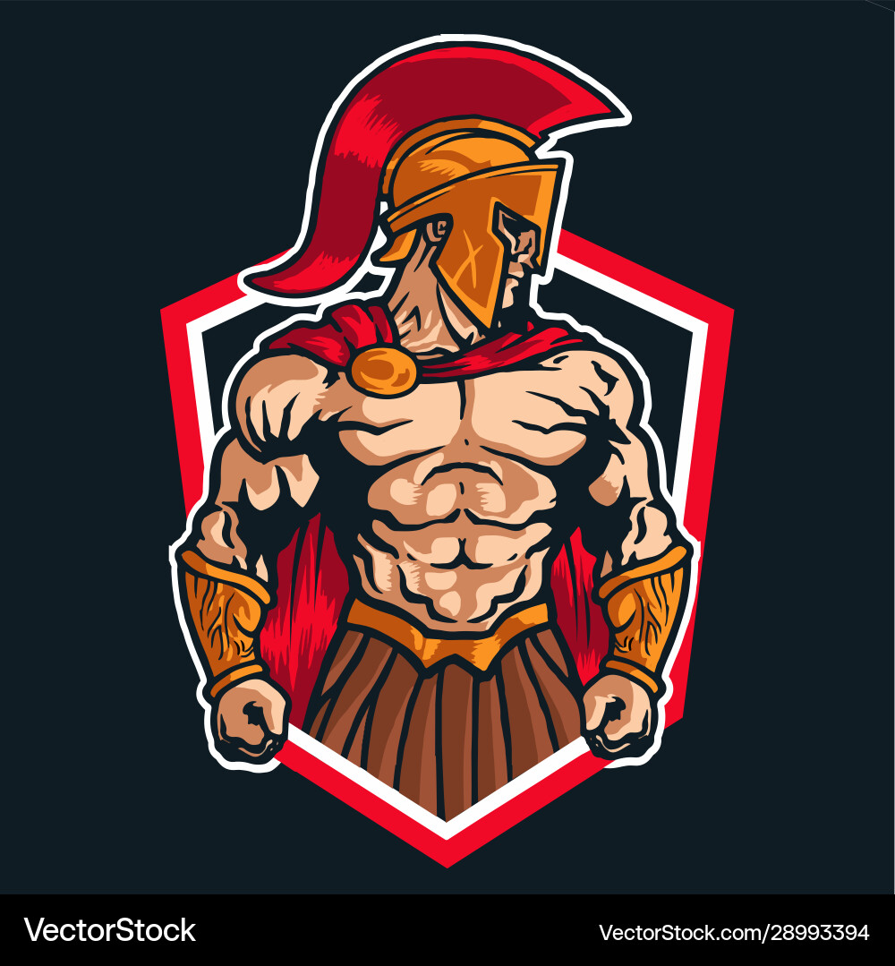 Sparta warrior logo mascot emblem Royalty Free Vector Image