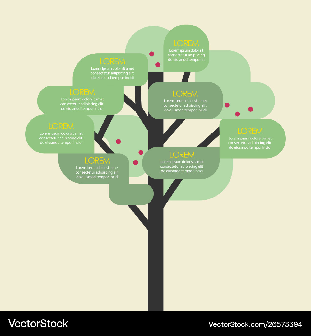 Tree infographic template Royalty Free Vector Image
