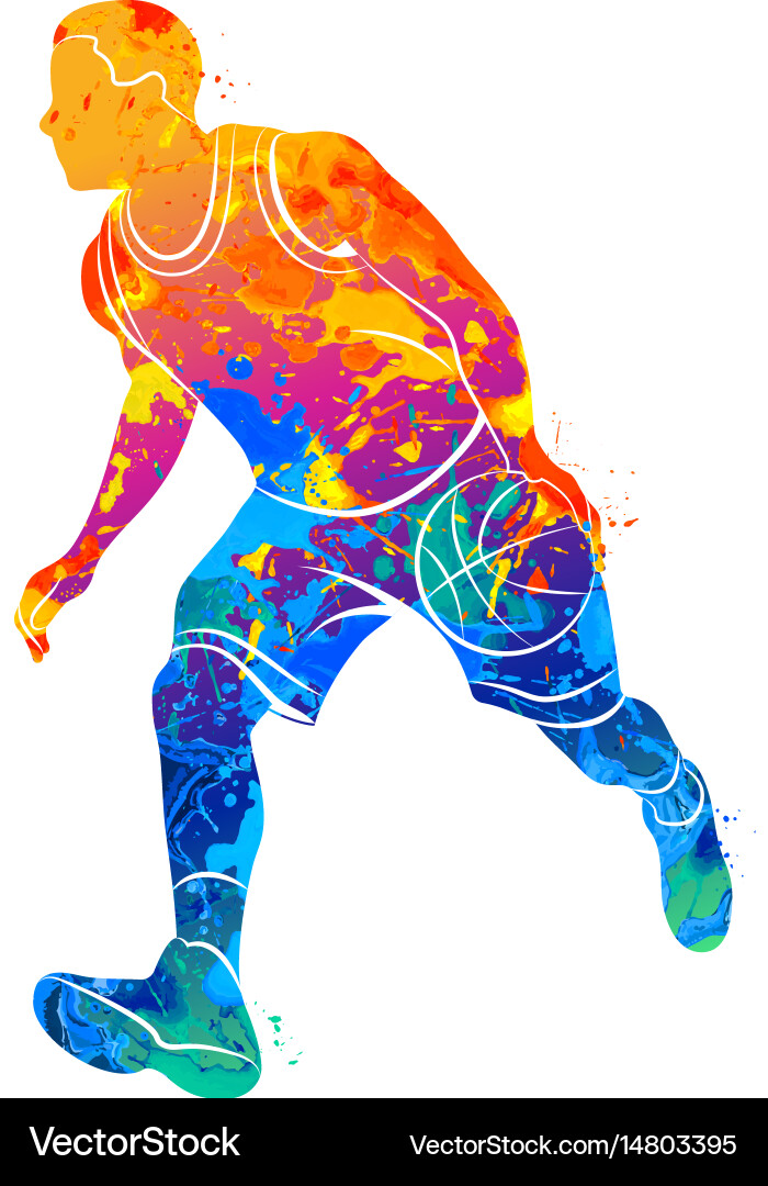 Basketball Splash Art Royalty Free Vector Image
