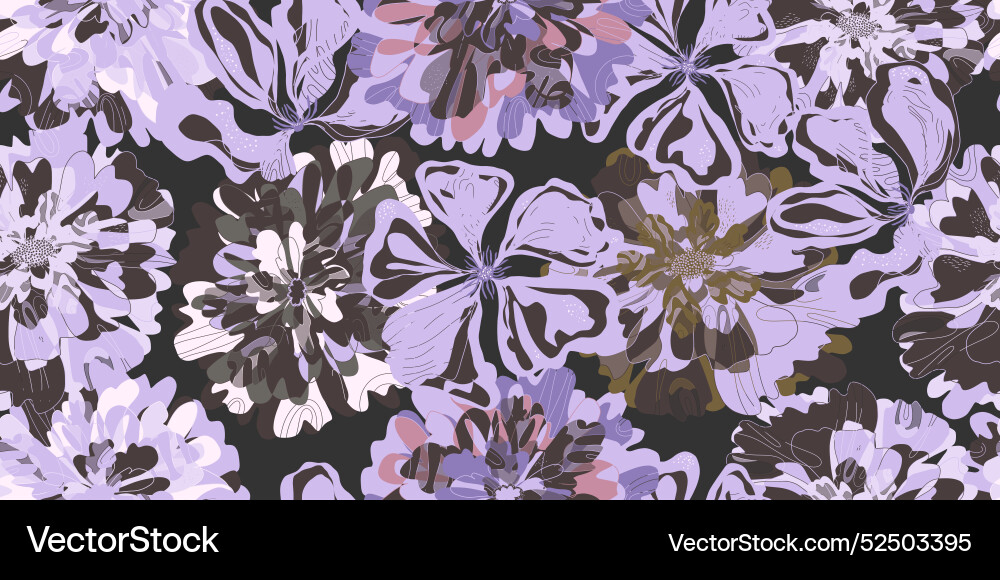 Fantasy stylized blooming floral pattern Vector Image
