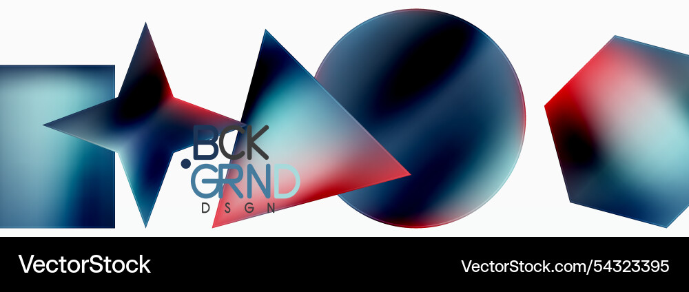 Fluid color geometric shapes abstract background Vector Image