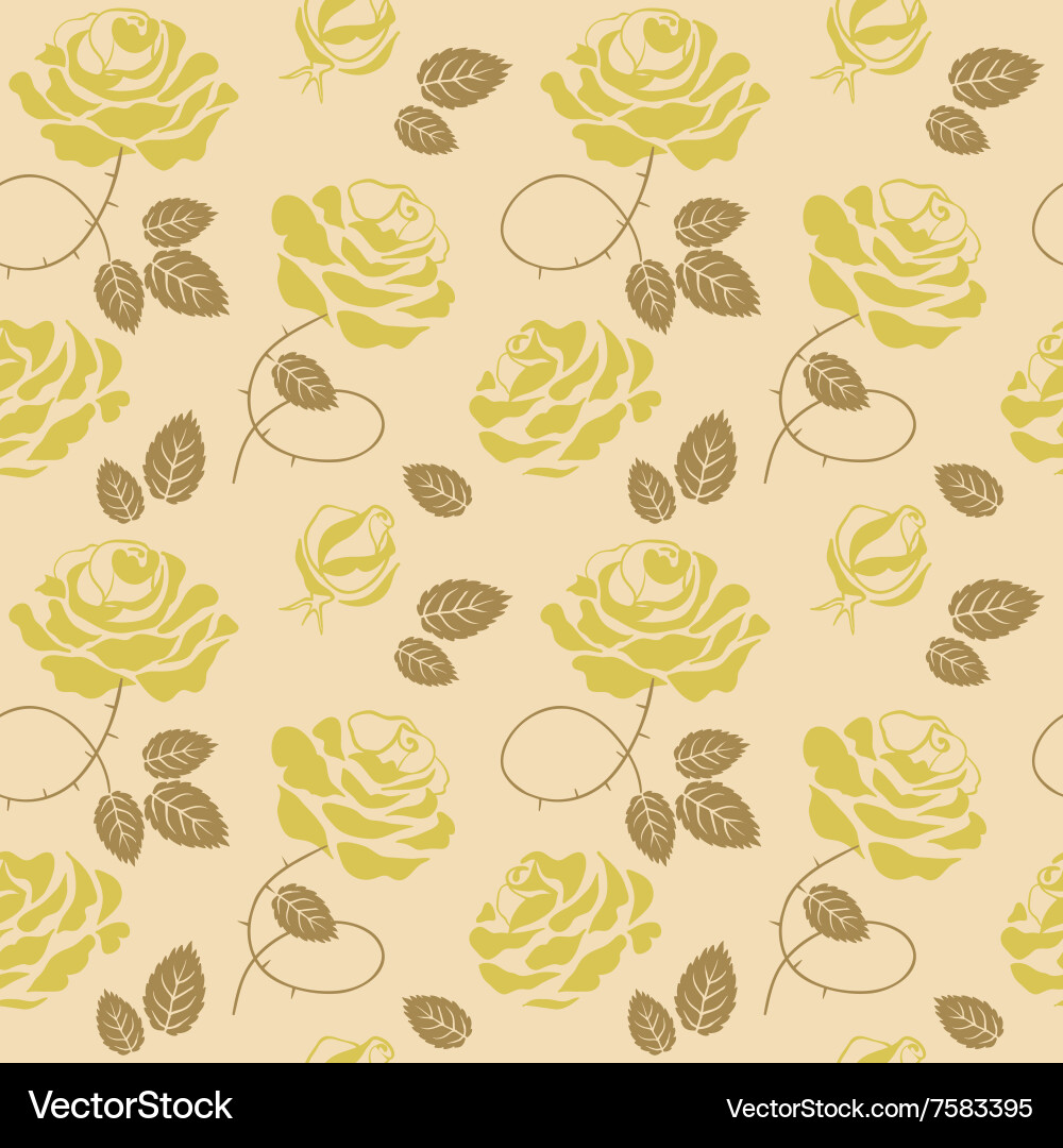 Green roses background seamless pattern Royalty Free Vector