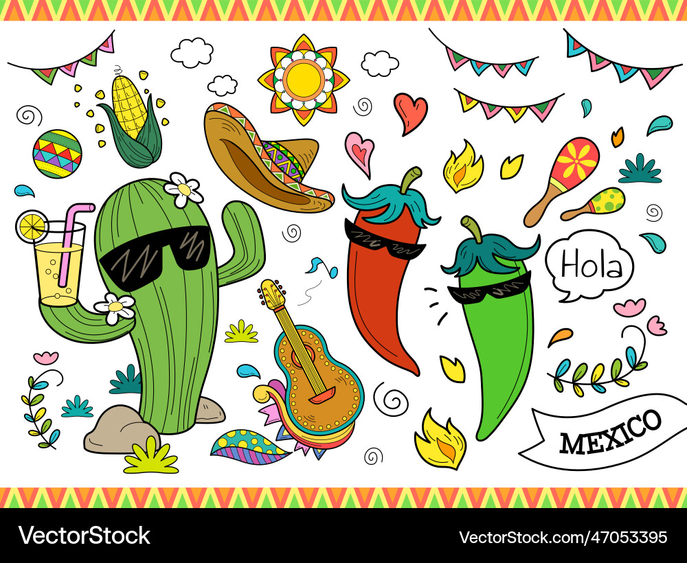 Mexico cartoon Royalty Free Vector Image - VectorStock