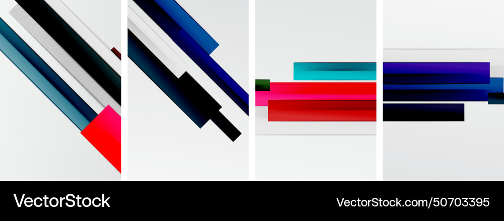Minimal lines and color stripes poster abstract Vector Image