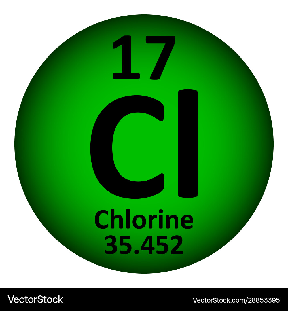 Periodic table element chlorine icon Royalty Free Vector