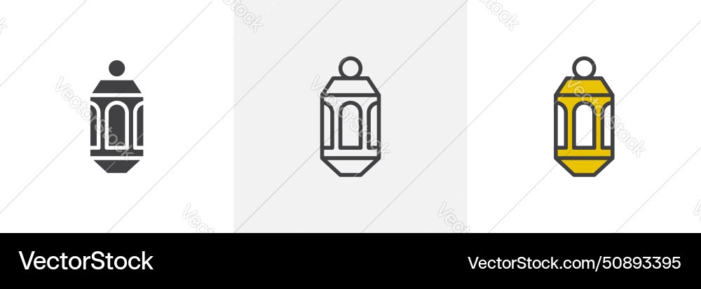 Ramadan lantern icon set arabic heritage kerosene Vector Image