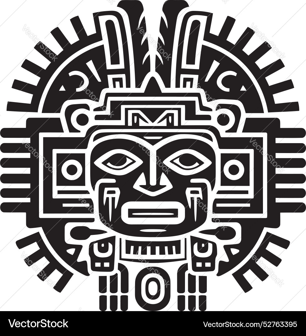 Resurrecting aztec art depictions Royalty Free Vector Image