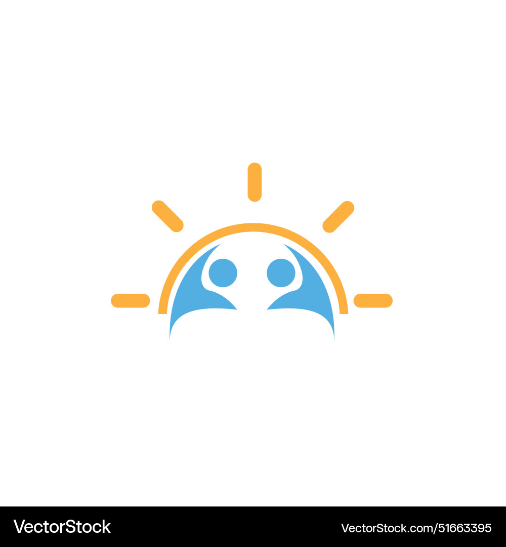 Sun people logo Royalty Free Vector Image - VectorStock