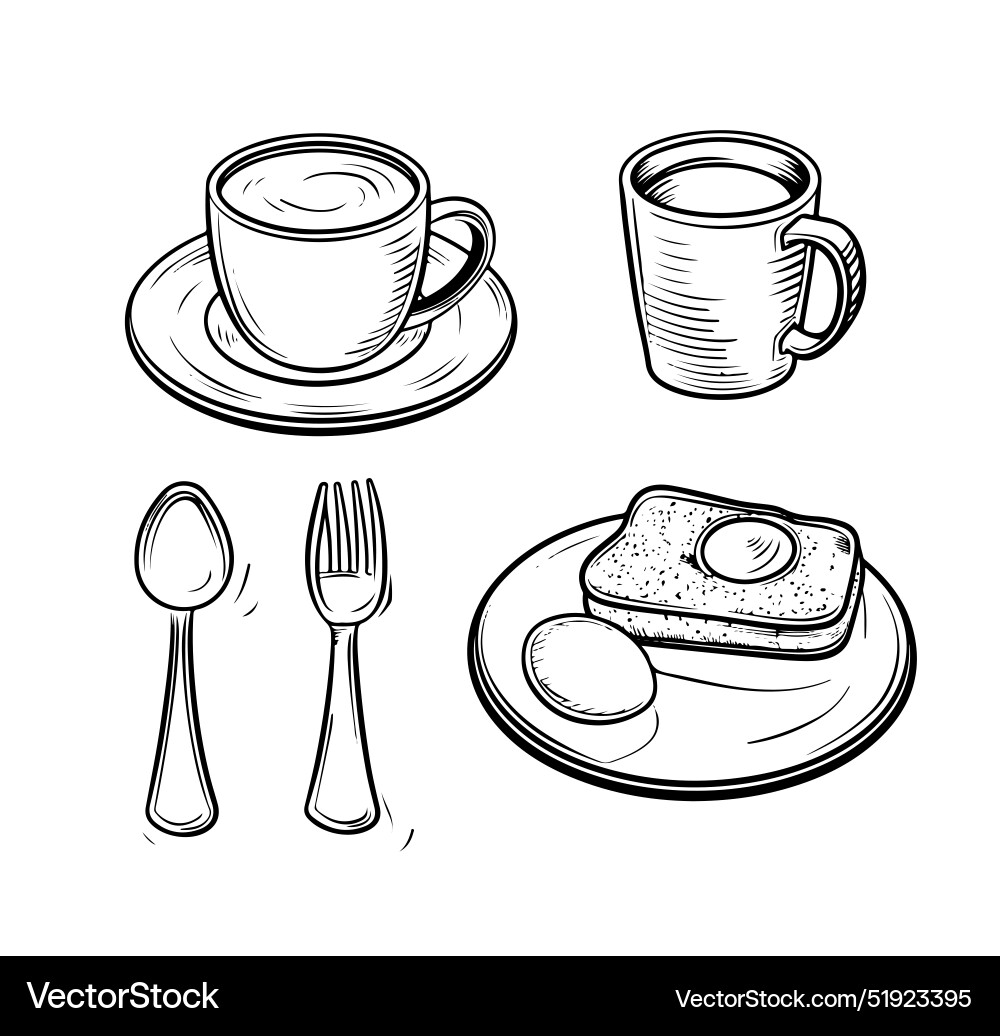 Traditional breakfast set Royalty Free Vector Image