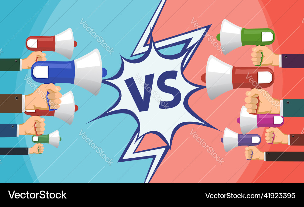 Vs versus and propaganda concept Royalty Free Vector Image