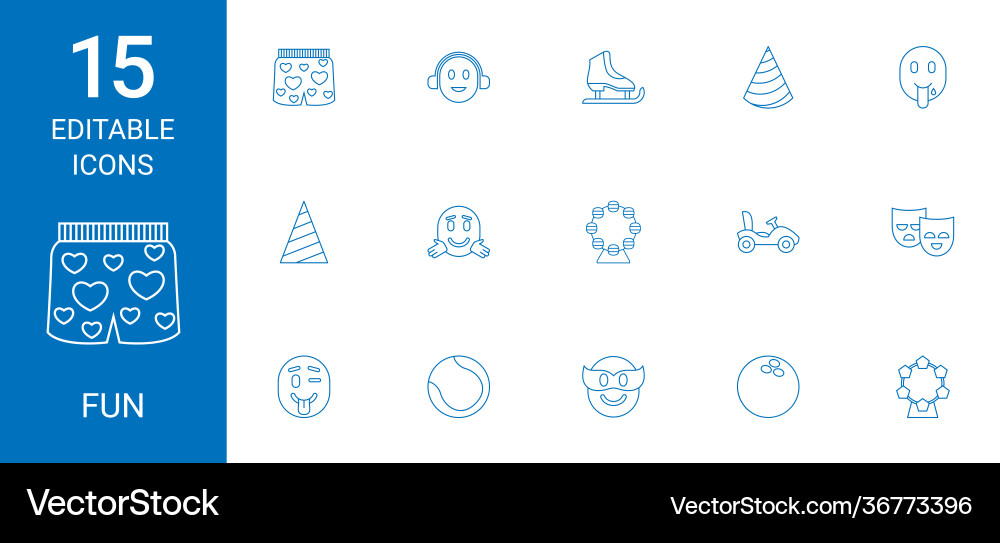 15 fun icons Royalty Free Vector Image - VectorStock