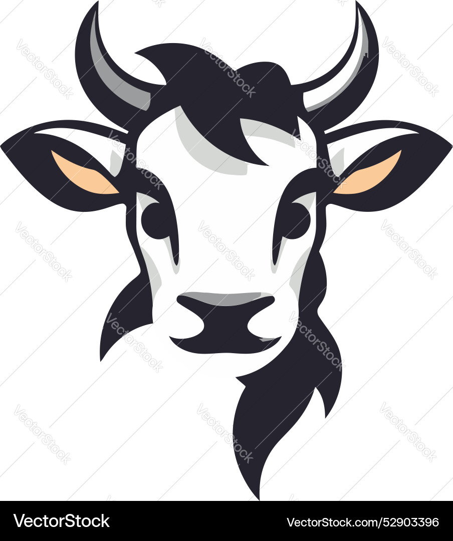 Black dairy cow logo for marketing Royalty Free Vector Image