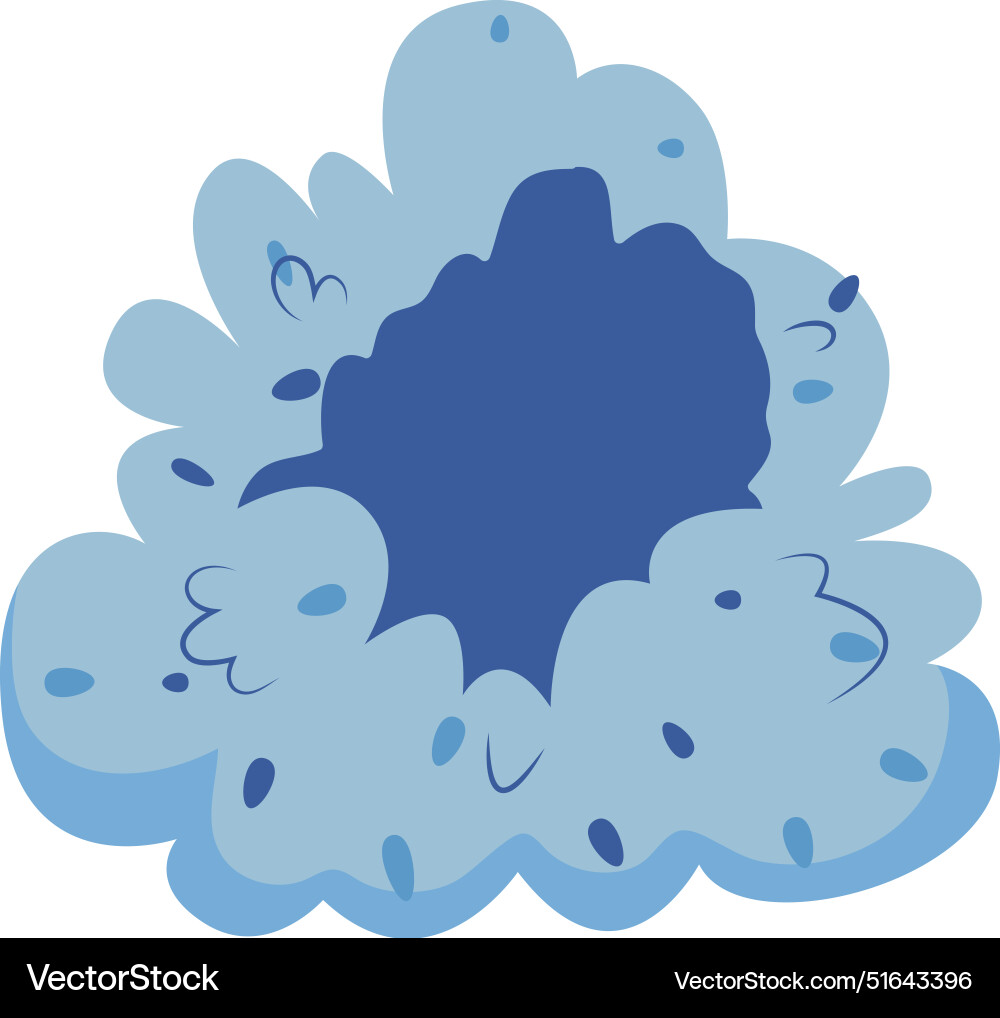 Blue abstract cloud shape rounded light edges Vector Image