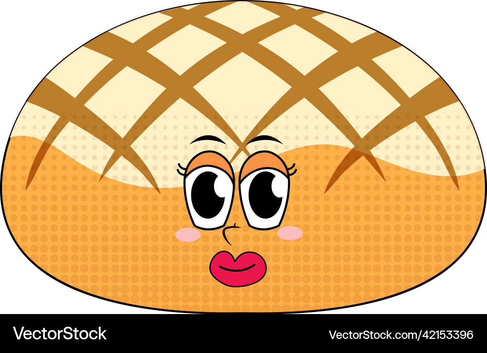 Bread cartoon character on white background Vector Image
