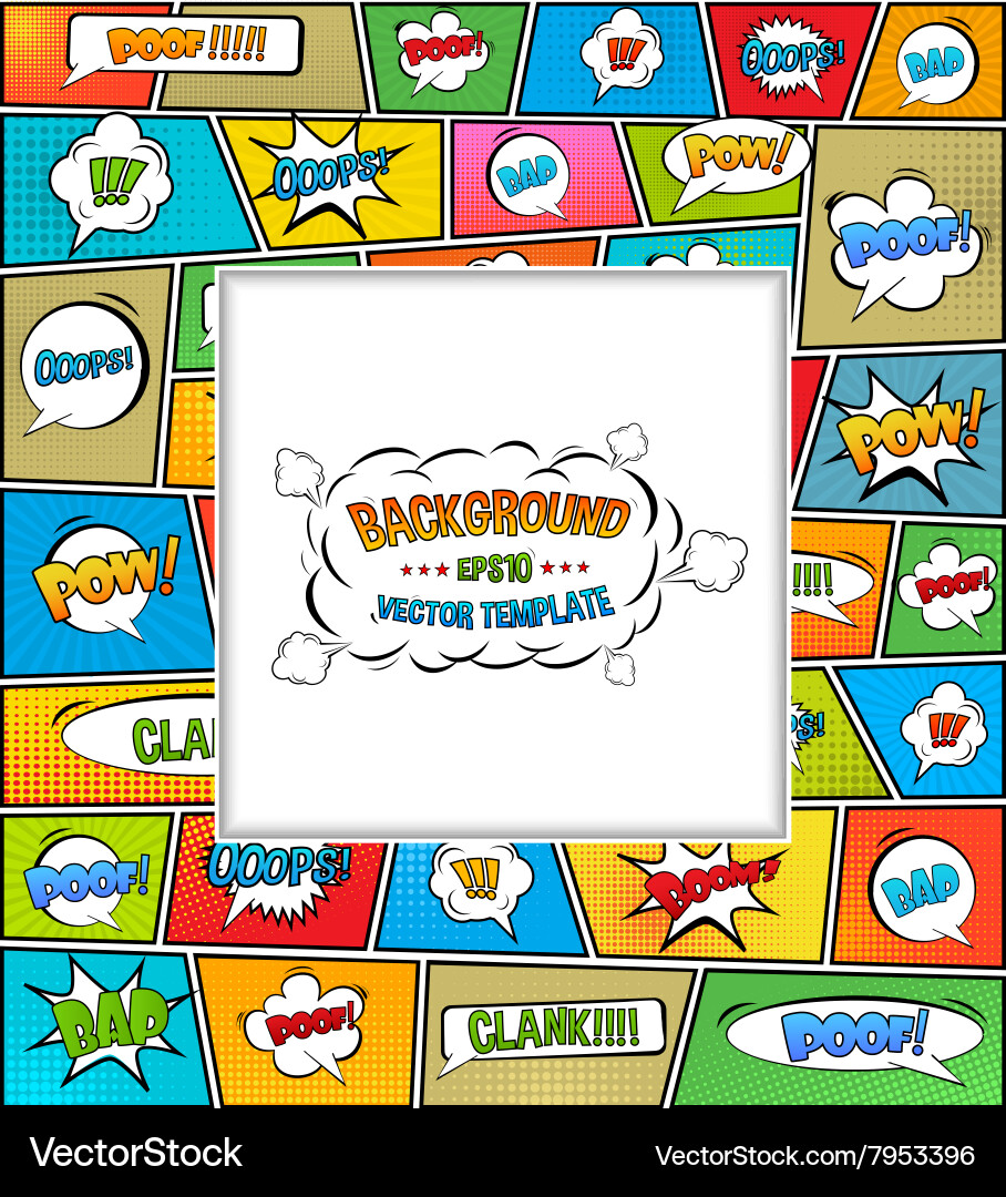 Colorful Comic Background Royalty Free Vector Image