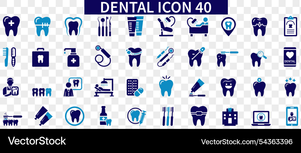 Dental Icon Collection Royalty Free Vector Image