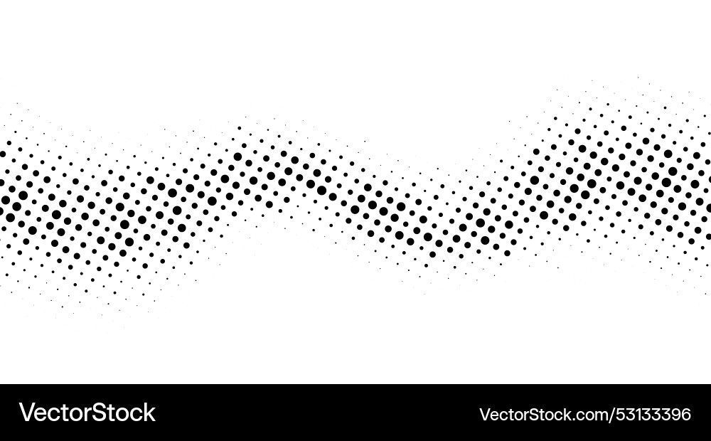 Halftone rhythm black wave dots pattern Royalty Free Vector