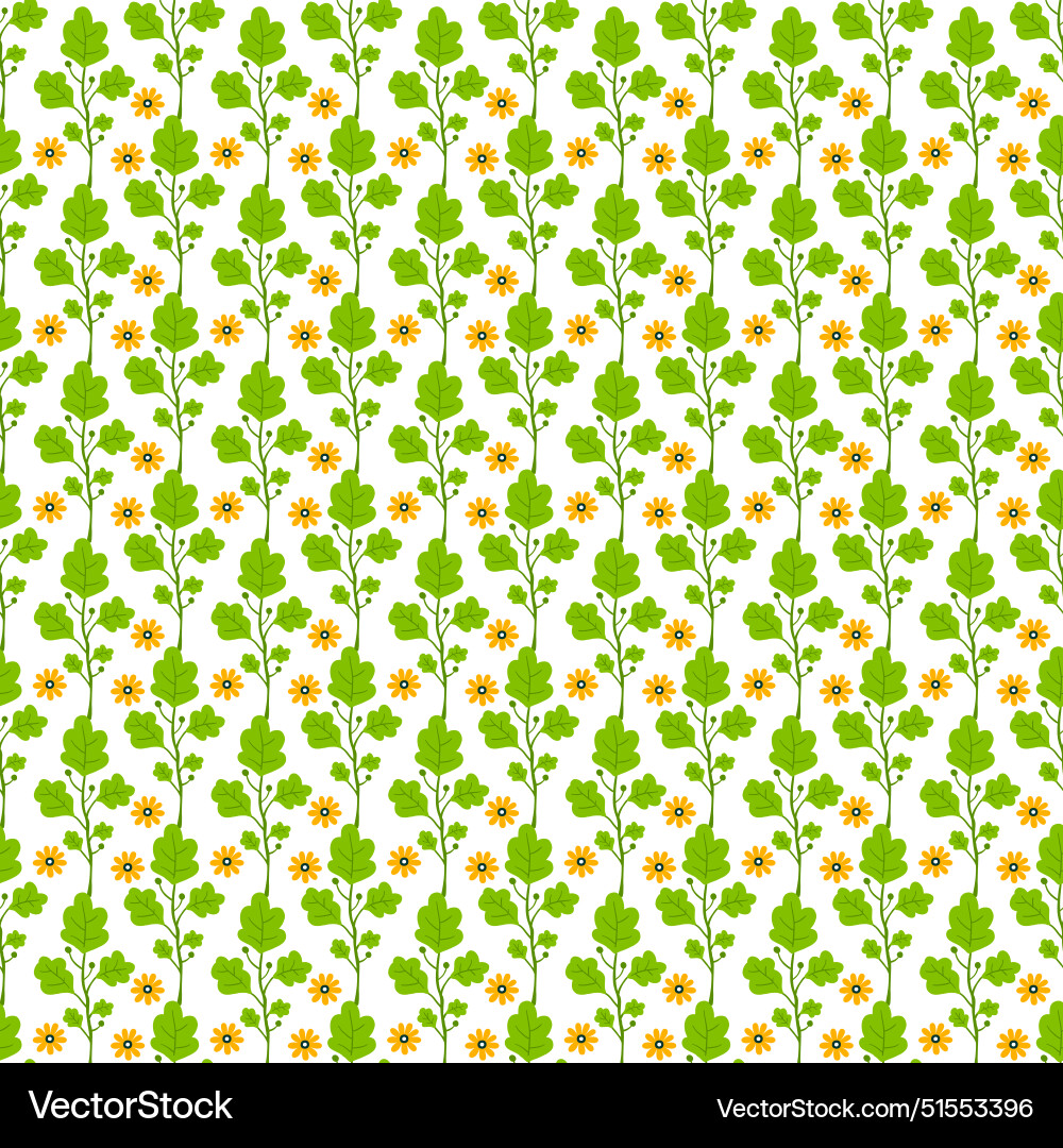 Hand drawn pressed flowers pattern Royalty Free Vector Image