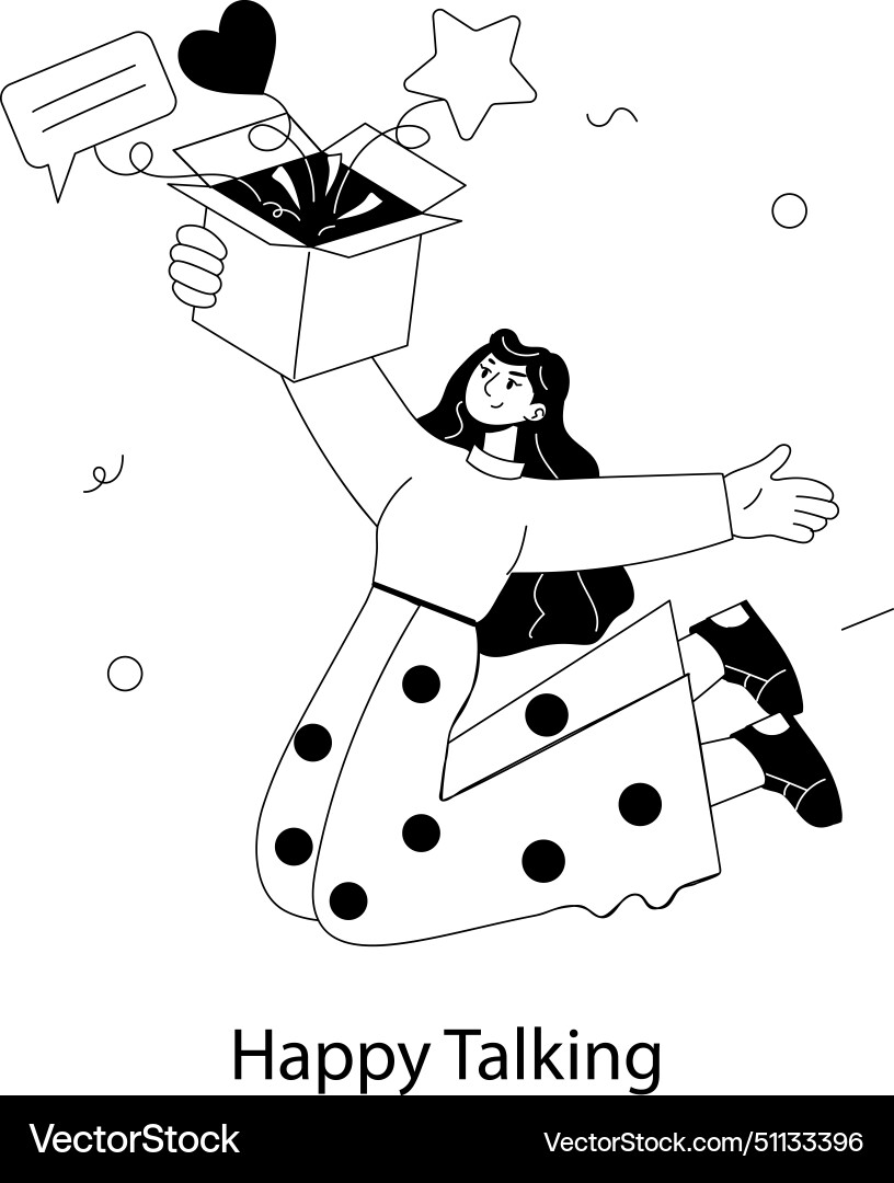 Happy talking Royalty Free Vector Image - VectorStock